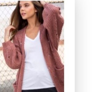 POL | Sweaters | New Pol Distressed Cardigan Raspberry | Poshmark